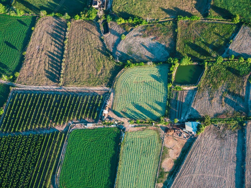 Panoramic Aerial Landscape View in Air Balloon on the Guadix Fields ...