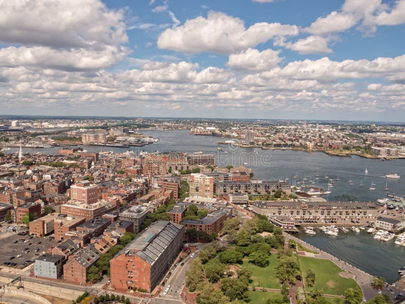 Panoramic, Aerial View of Boston, MA Stock Image - Image of urban ...