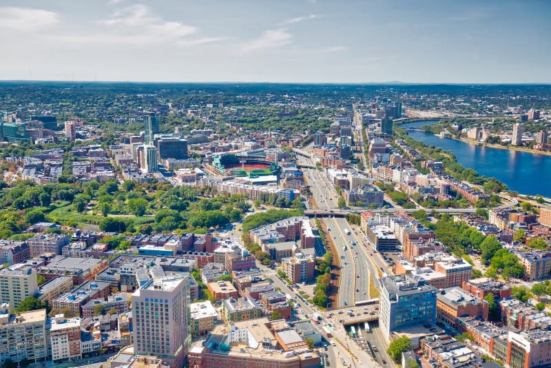 Panoramic Aerial View of Boston Stock Image - Image of aerial ...