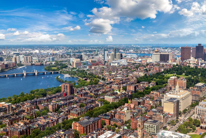 Panoramic Aerial View of Boston, USA Stock Image - Image of city, boat ...