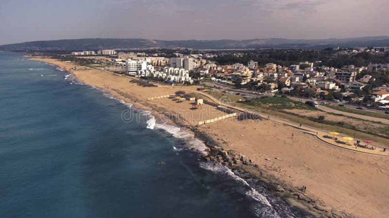 Panoramic Aerial View of the Cities of Nahariya on the Mediterranean ...