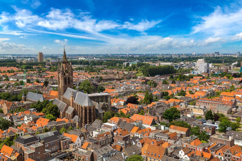 Panoramic view of Delft stock photo. Image of historical - 101367862