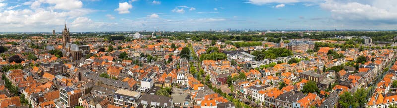 Panoramic view of Delft stock photo. Image of panoramic - 190384210