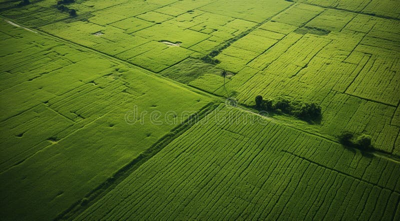 Panoramic Aerial View of Fields and Grass Stock Illustration ...