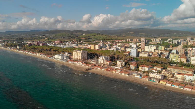 Follonica beach stock image. Image of sunny, establishment - 101395793