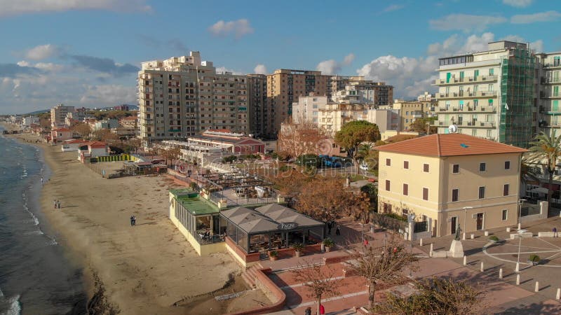 Panoramic Aerial View of Follonica Coastline - Italy Editorial ...
