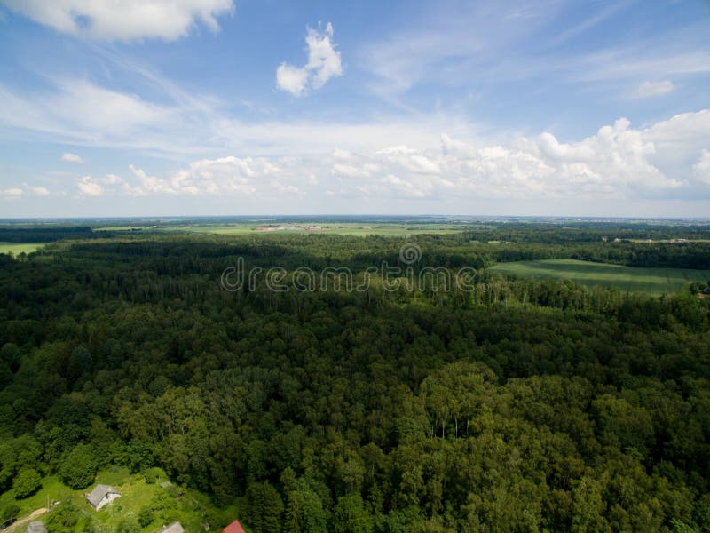 Panoramic Aerial View of Lithuania Forest Stock Photo - Image of cloudy ...