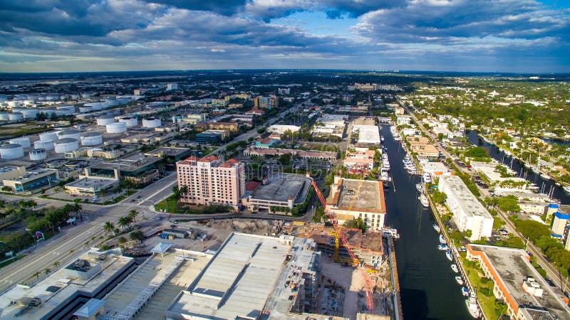 Panoramic Aerial View of Fort Lauderdale Skyline, Florida Stock Image ...
