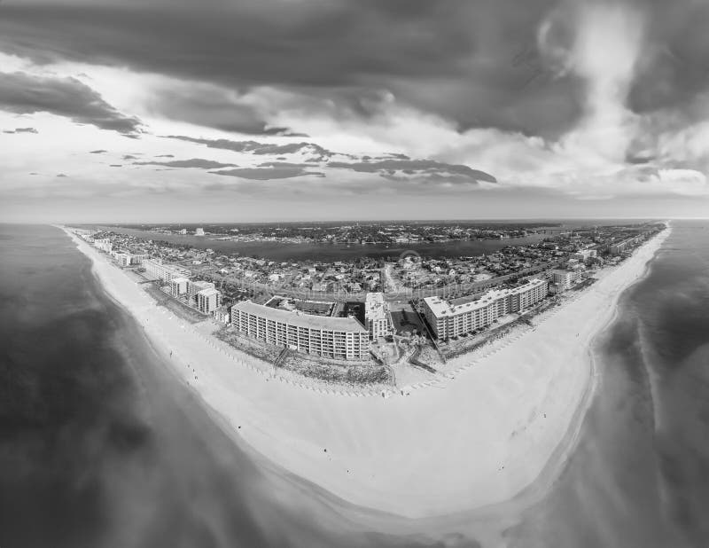 Panoramic Aerial View of Fort Walton Beach at Sunset, Florida Stock ...