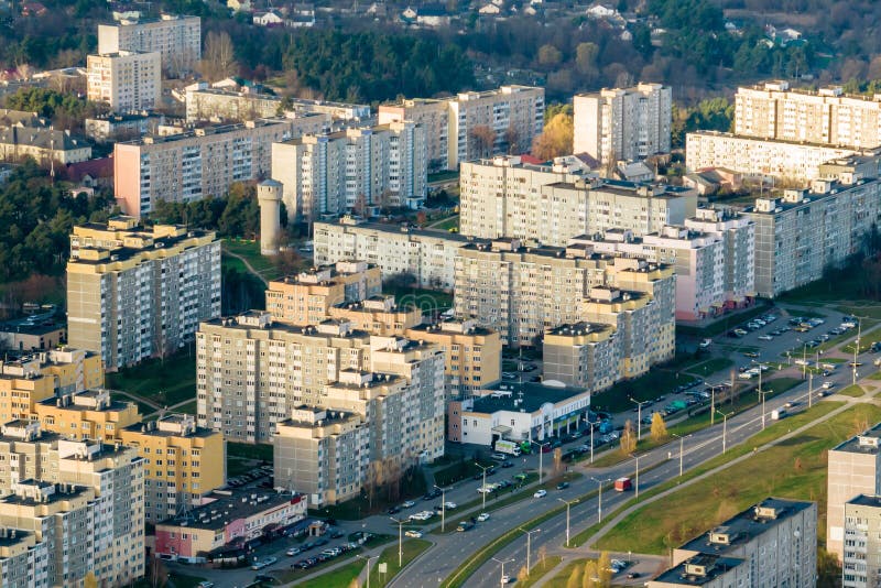 Panoramic Aerial View of a Huge Residential Complex with High-rise ...