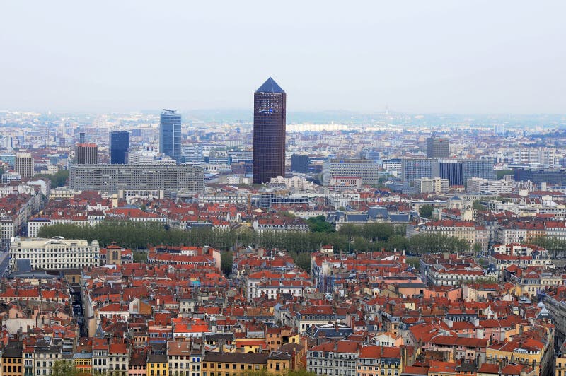 Panoramic Aerial View at Lyon Editorial Stock Image - Image of city ...