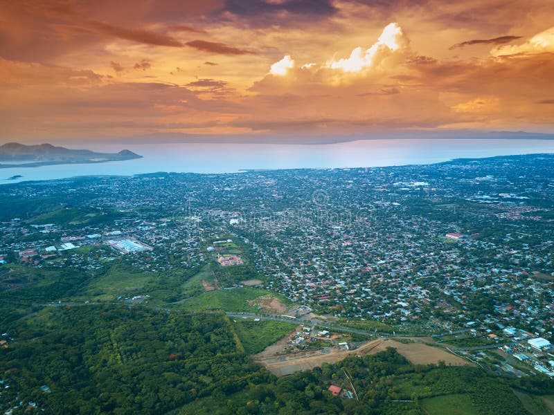 Panoramic Aerial View on Managua City Stock Image - Image of center ...
