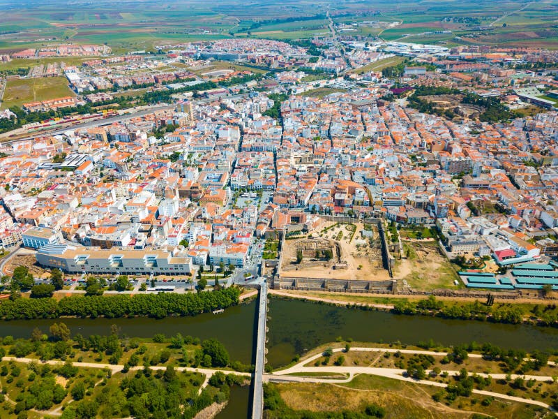 Aerial View of Merida, Spain Stock Image - Image of panoramic ...