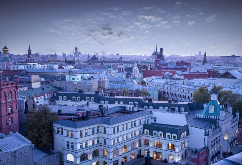 Panoramic Aerial View on Moscow Downtown, Russia Stock Image - Image of ...