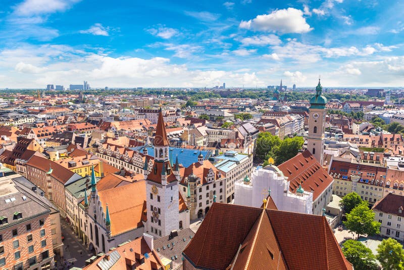 Panoramic View of Munich, Germany Stock Image - Image of summer, center ...
