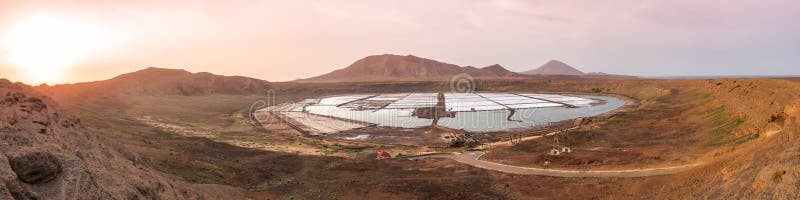 Panoramic Aerial View of Salinas in Sal Cape Verde - Cabo Verde Stock ...