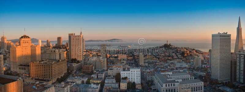 Panoramic Aerial View San Francisco and Bay Area Stock Photo - Image of ...