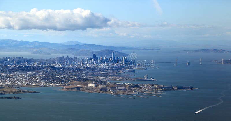 Panoramic Aerial View of San Francisco and Bay Area Stock Image - Image ...