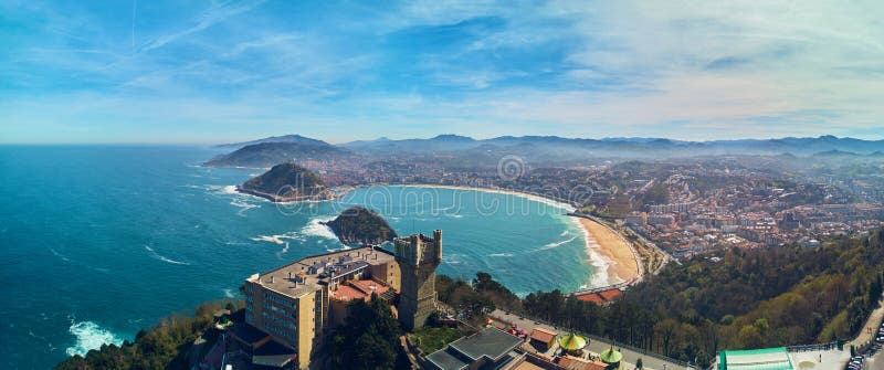 Panoramic Aerial View of San Sebastian. Donostia Spain Stock Image ...