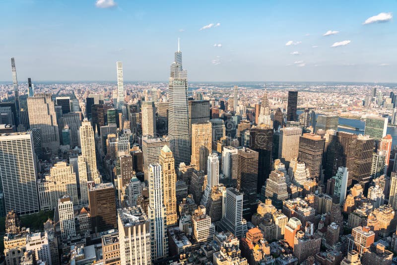 Panoramic Aerial View of Skyscrapers and Various Buildings of Manhattan ...