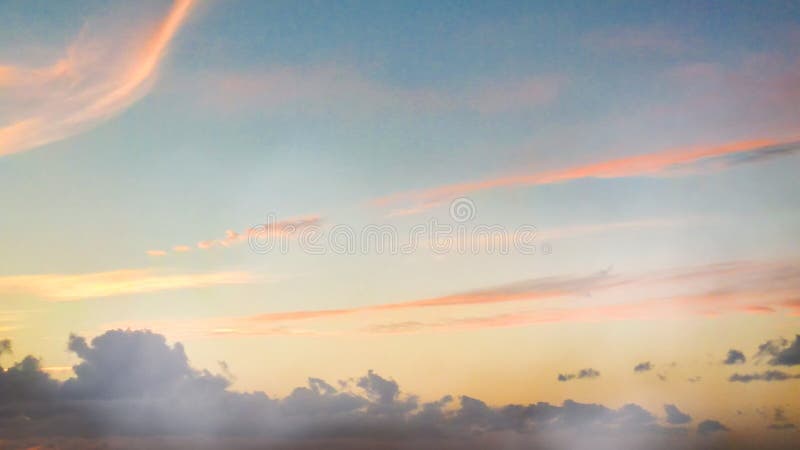 Panoramic Aerial View of Sunset Sky from Flying Drone Stock Photo ...