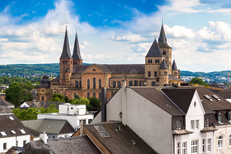 Panoramic Aerial View of Trier Stock Image - Image of nigra, blue ...