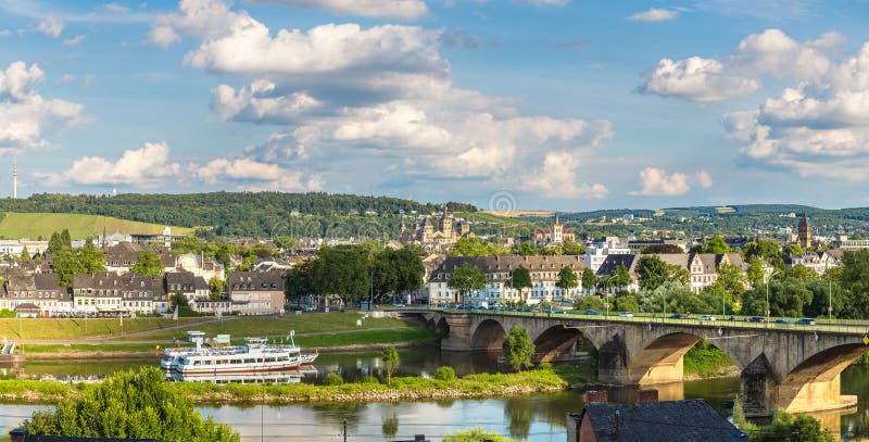 Panoramic view of Trier editorial stock image. Image of ...