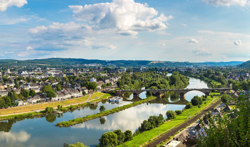 Panoramic view of Trier stock photo. Image of panoramic - 163903722