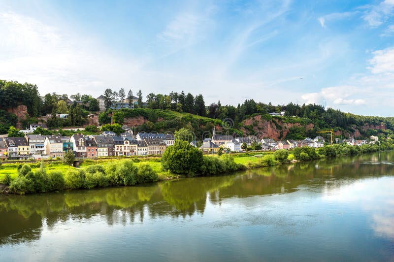 Panoramic view of Trier stock image. Image of vineyard - 189715953