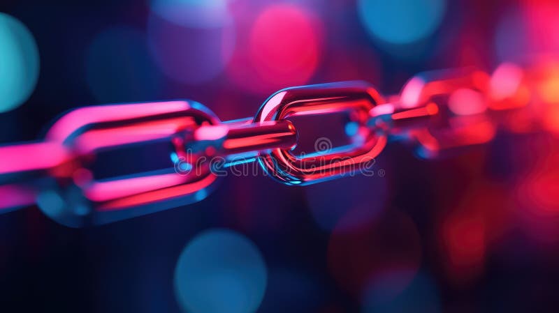 Panoramic AI Art: Paperclip Reflected in Red Light Stock Photo - Image ...