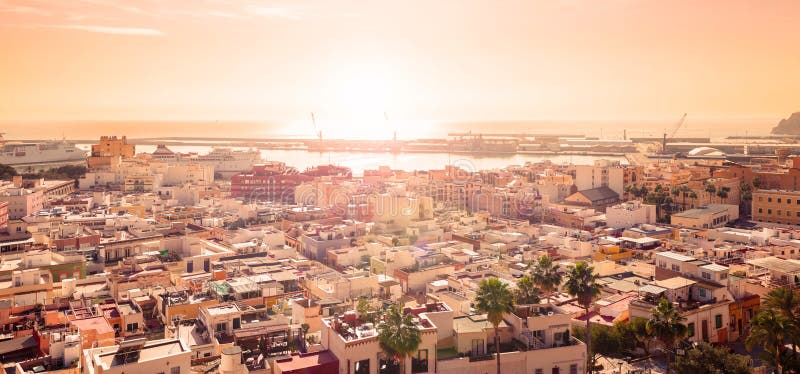 Panoramic of Almeria City Landscape Editorial Photo - Image of ...