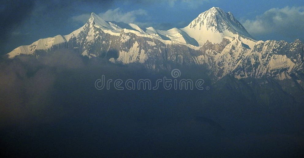 Panoramic of the Annapurna Chain, Nepal Stock Photo - Image of outdoor ...