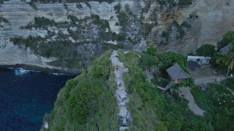 Panoramic Ariel View of Mountain Cliffs in Diamond Beach in Bali Stock ...