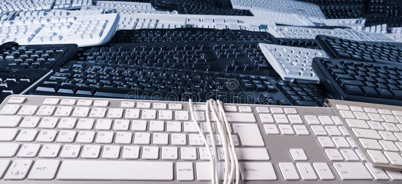 Panoramic Background of Computer Keyboards and Buttons Texture Detail ...