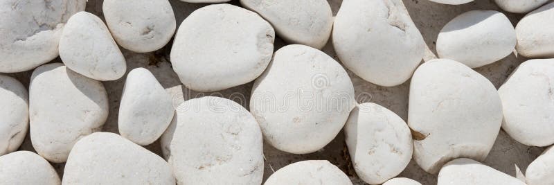 Panoramic Background of Many White Round Stones Stock Image - Image of ...