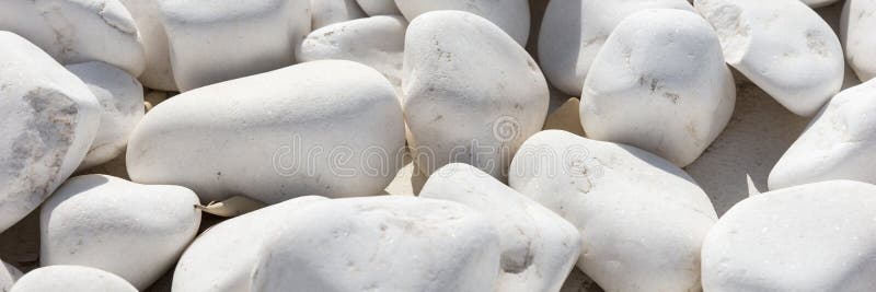 Panoramic Background of Many White Round Stones Stock Photo - Image of ...