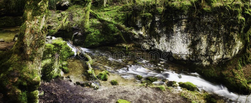Panoramic Background View of a Scenic Stream Stock Photo - Image of ...