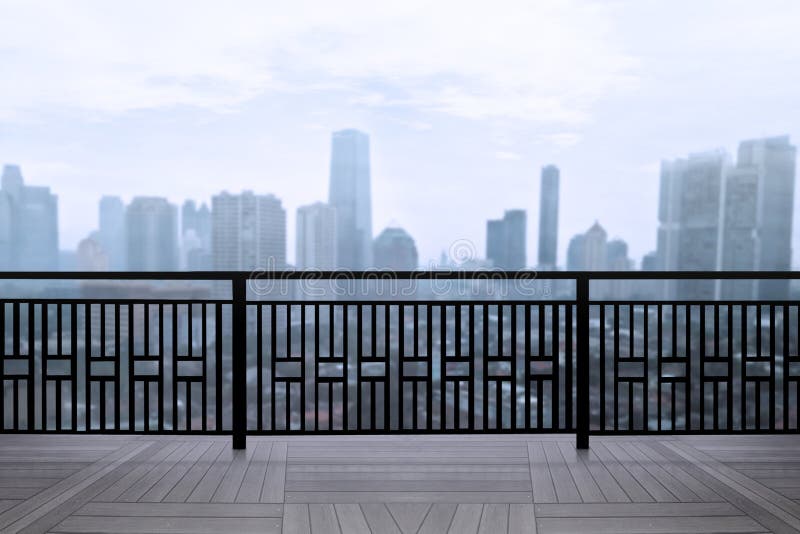 Panoramic Balcony Skyline and Buildings View Stock Image - Image of ...