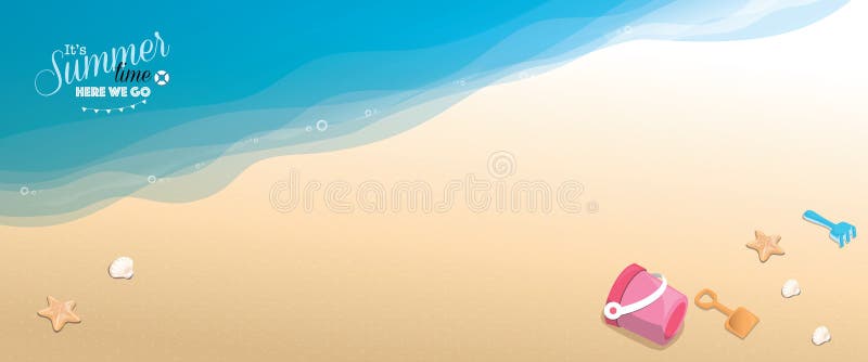 Panoramic Banner Beach Background Stock Vector - Illustration of ...