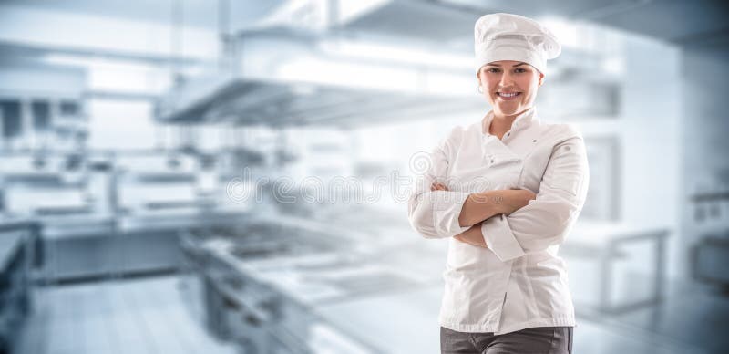 Panoramic Banner of a Chef with Crossed Hands Standing in Front of the ...