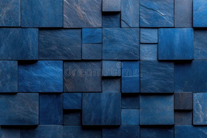 Blue Rustic Brick Wall Texture Background - Panoramic Banner for Design ...