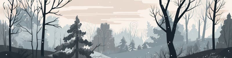 Panoramic Banner with Forest, Black Forest in Winter, Fall Mountains ...