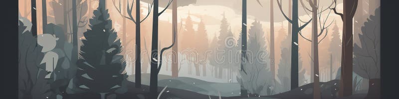 Panoramic Banner with Forest, Black Forest in Winter, Fall Mountains ...