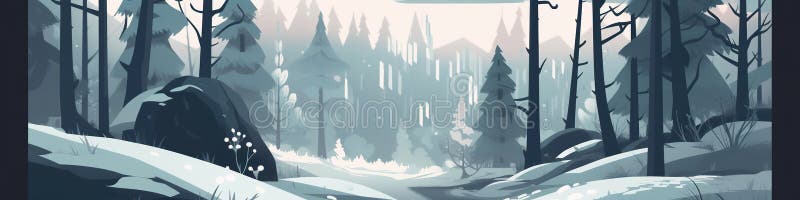Panoramic Banner with Forest, Black Forest in Winter, Fall Mountains ...