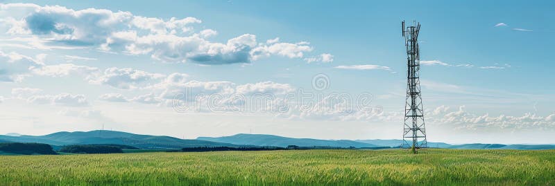 Panoramic Banner of Industrial Communication Tower for Signal ...