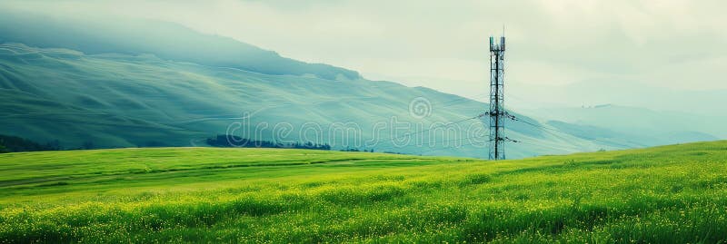 Panoramic Banner of Industrial Communication Tower for Signal ...