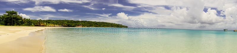 Panoramic beach view stock image. Image of shore, coast - 136220029