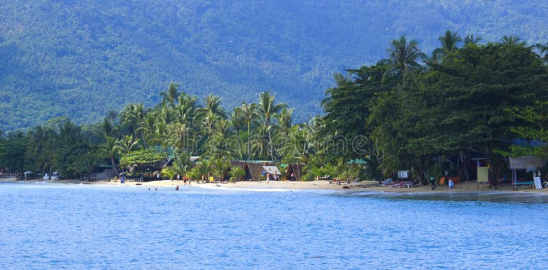 Panoramic beach view stock photo. Image of coast, lounge - 15471888