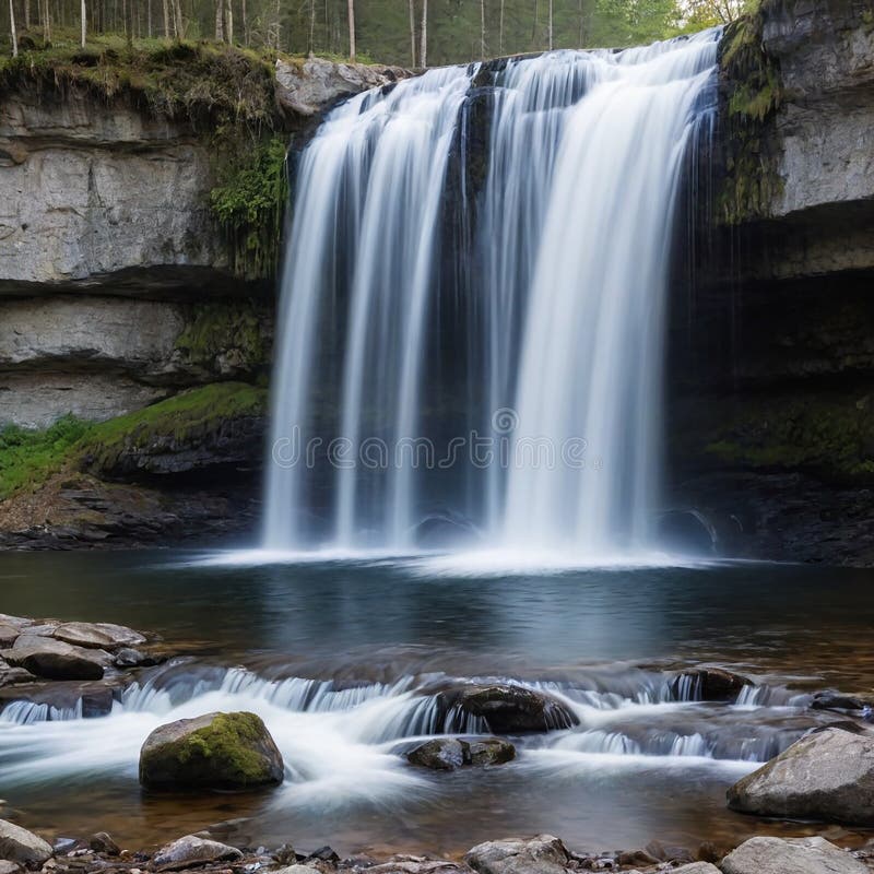 Panoramic Beautiful Deep Forest Waterfall in Thailand Spring Background ...