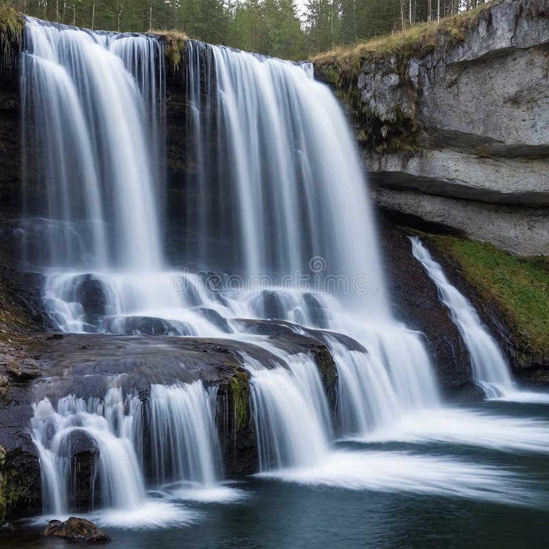 Panoramic Beautiful Deep Forest Waterfall in Thailand Spring Background ...